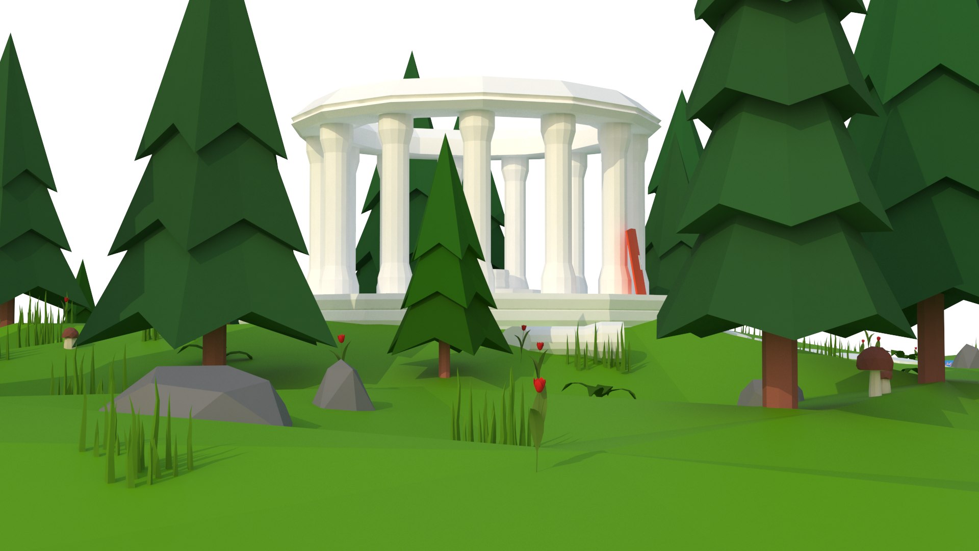 Cartoon Temple Scene 3D - TurboSquid 1687122