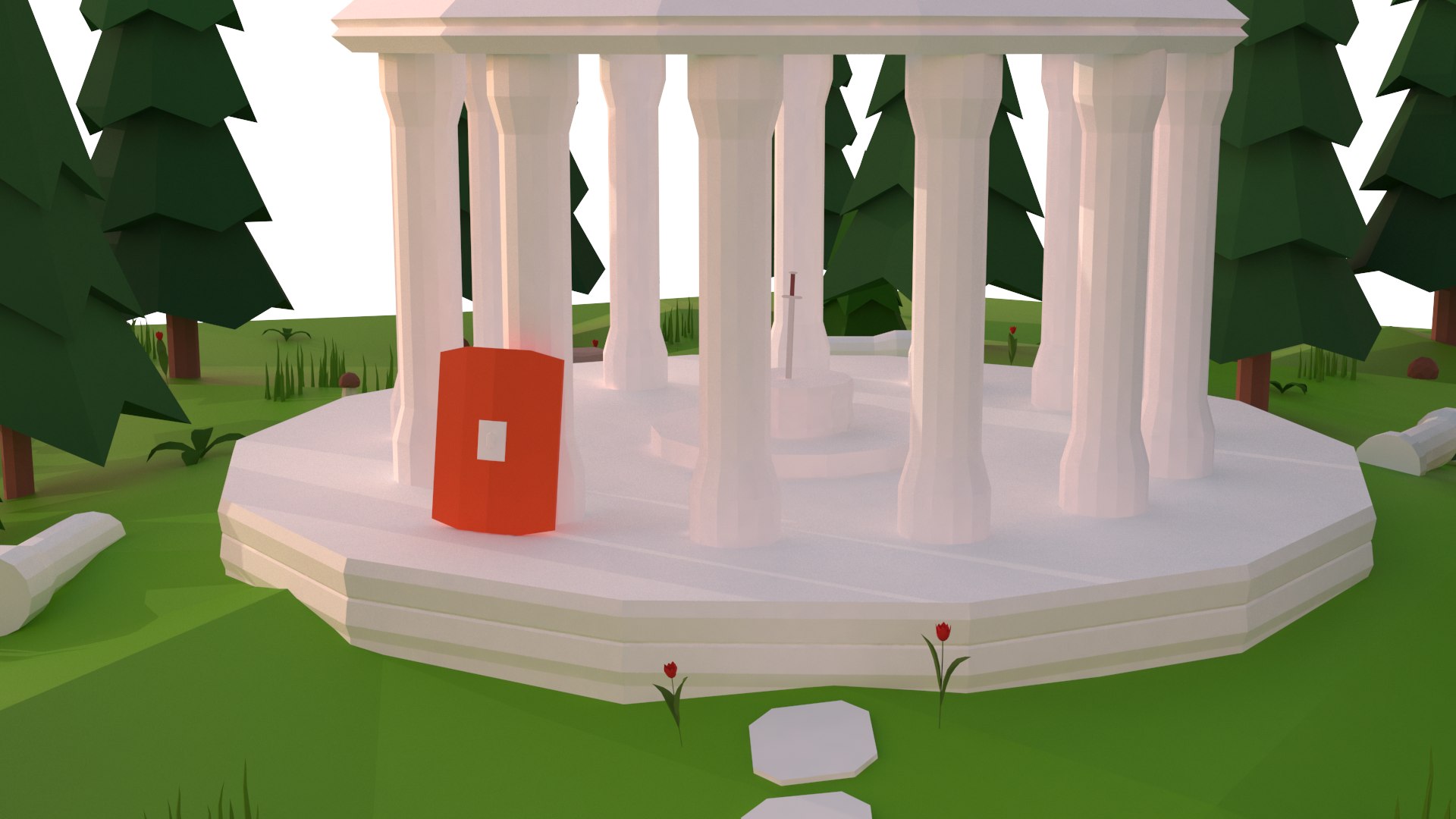 Cartoon Temple Scene 3D - TurboSquid 1687122