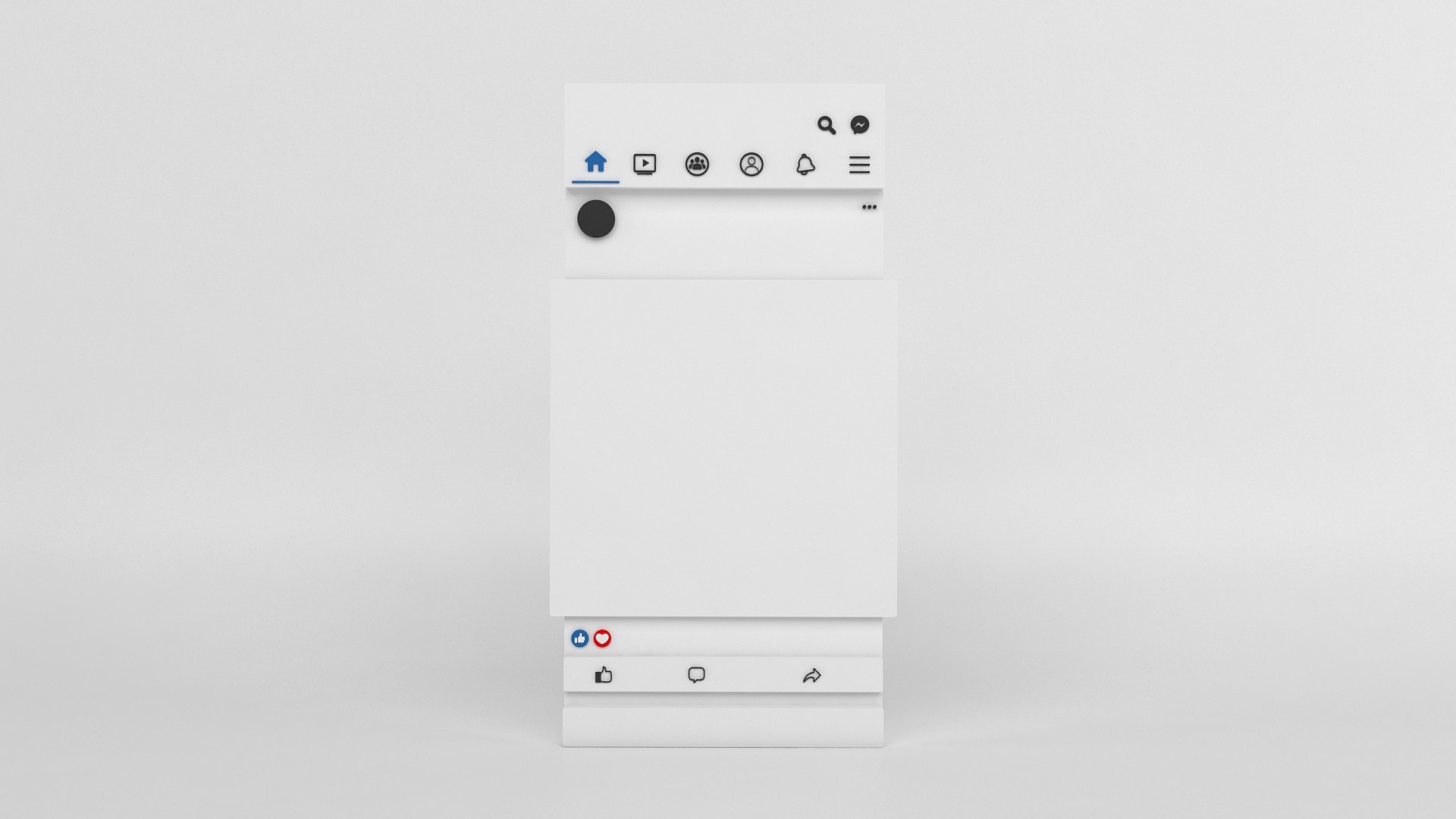 Facebook Post V1 3D - TurboSquid 1787840