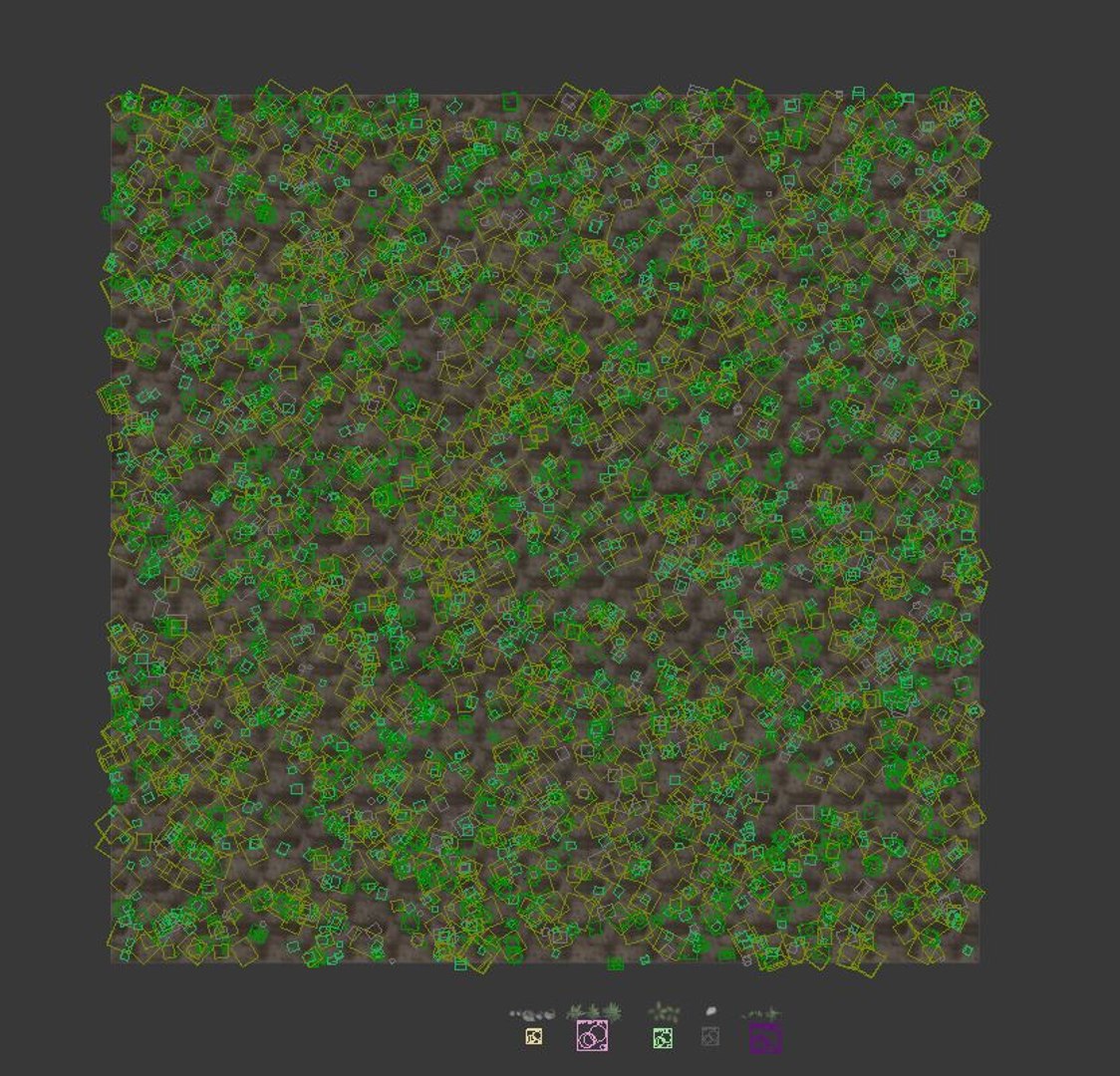 3D Green grass with stones in a clearing - TurboSquid 1768453