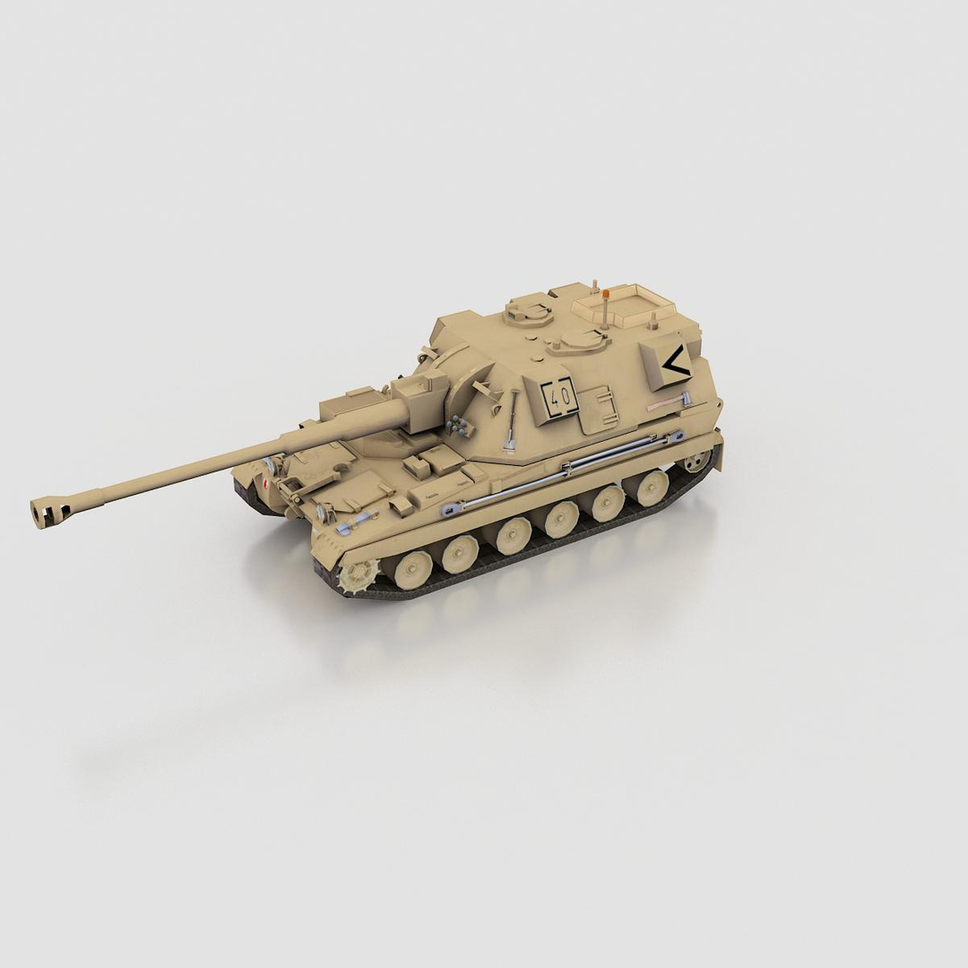 As-90 Self Propelled Howitzer 3d Max