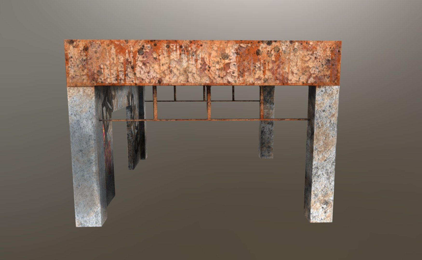 Old ruined rusty 3D model - TurboSquid 1293388