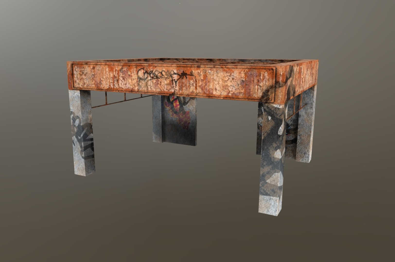 Old ruined rusty 3D model - TurboSquid 1293388