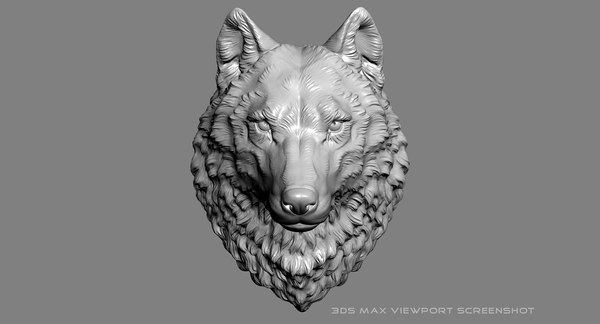 max wolf head sculpture