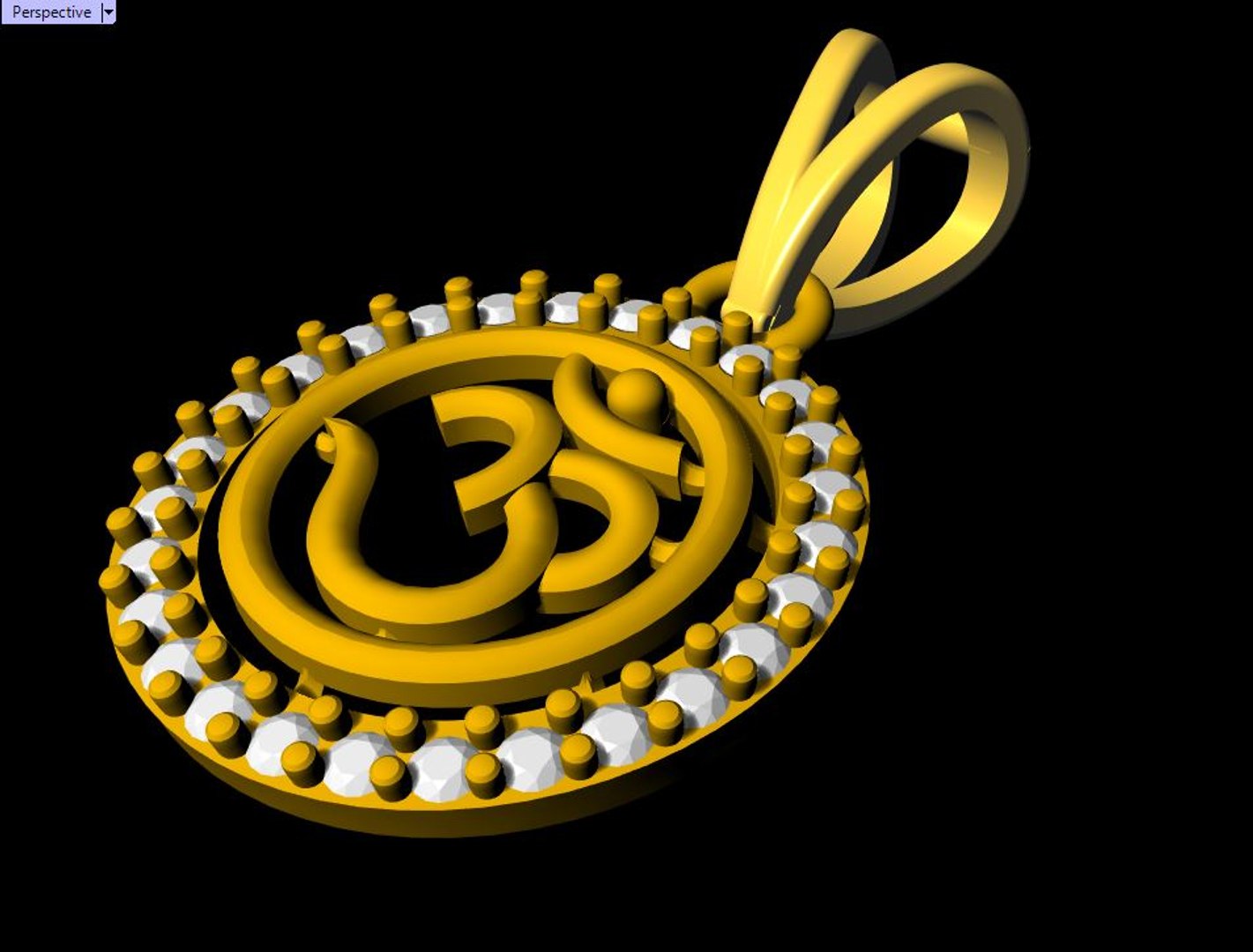 Diamond Om Pendant - 0040 3D Model - TurboSquid 2306890