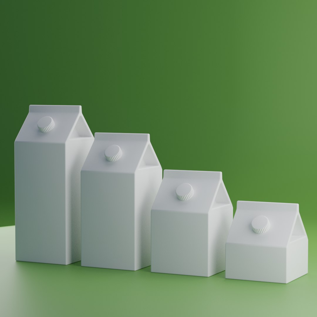 3D Milk Carton Box Generic Collection Model - TurboSquid 1820326