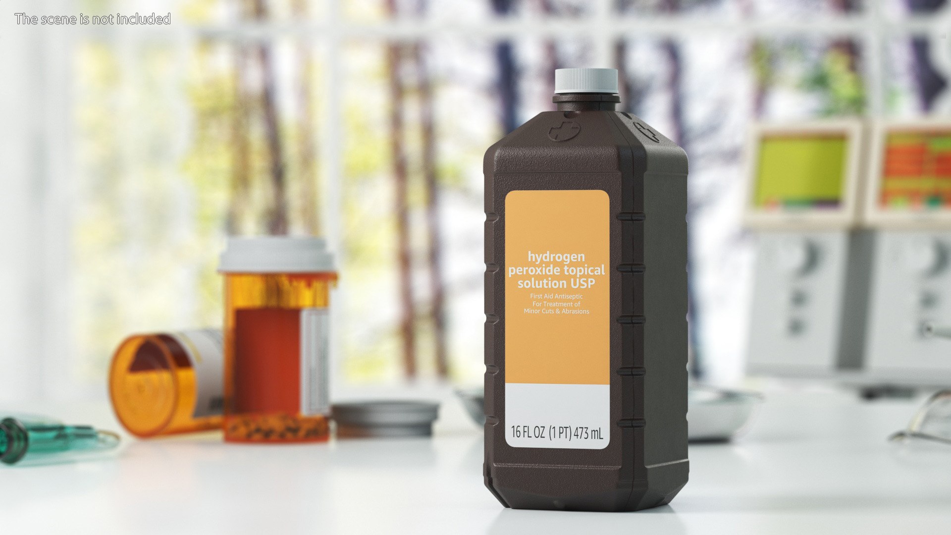 3D Plastic Medicine Bottle Hydrogen Peroxide 16 Fl Oz Model ...