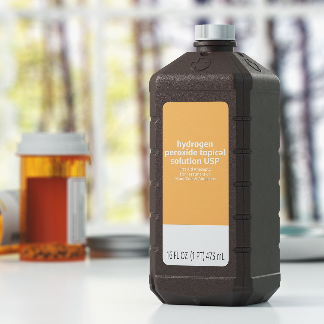 3D Plastic Medicine Bottle Hydrogen Peroxide 16 Fl Oz Model ...