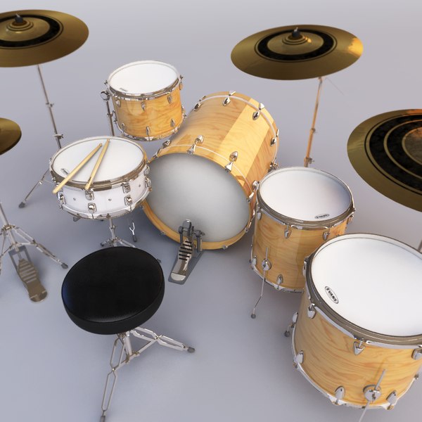 3d drum set drumset model