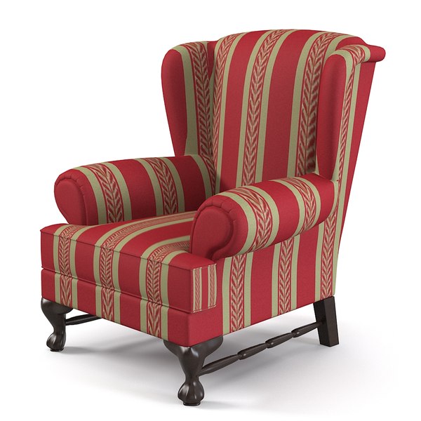 classic wing wingback 3d obj
