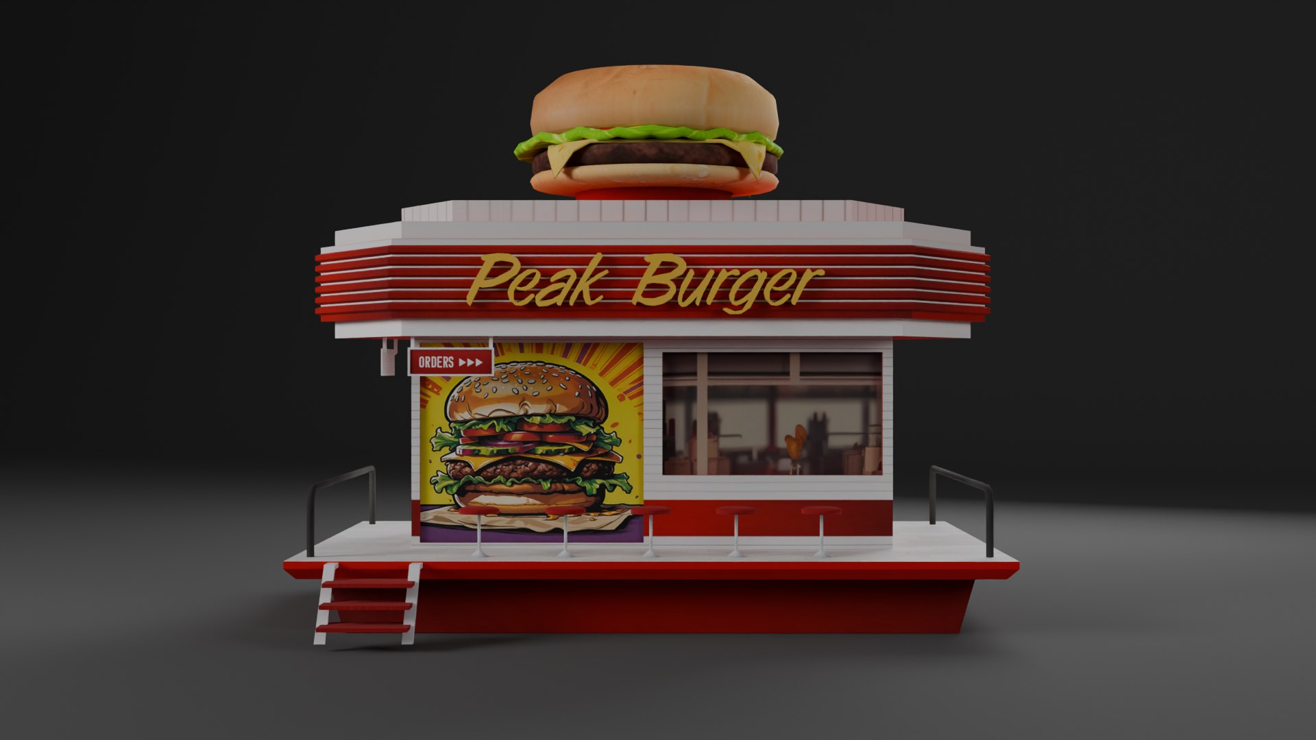 Cafe Fastfood Restaurant Pack 3D Model - TurboSquid 2358532