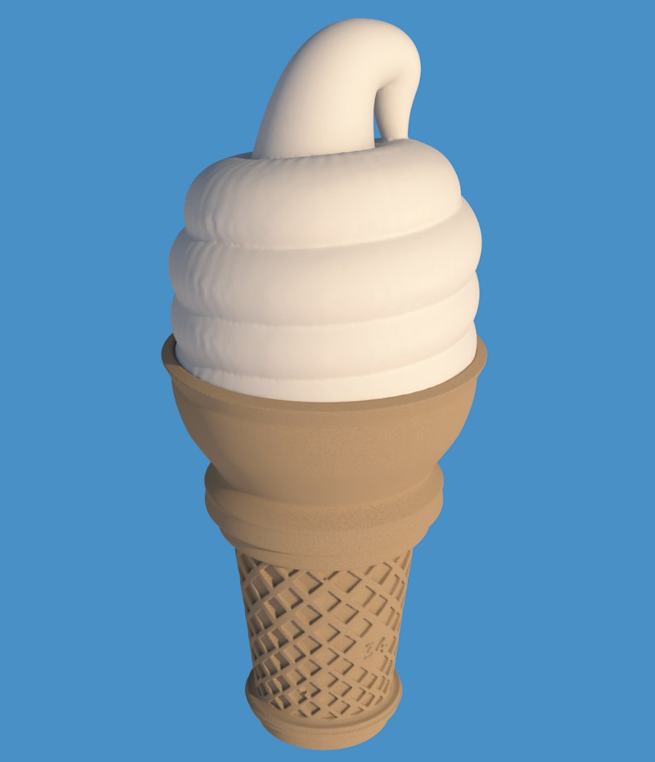 Ice Cream Cone Icecream Model - TurboSquid 1372231
