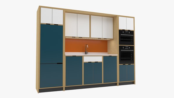 3D model Plywood Kitchen Block 2 - TurboSquid 1852538