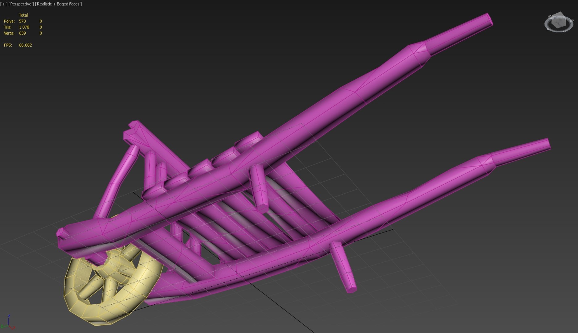 Wheelbarrow 1 WOOD RED GREEN BLUE Model - TurboSquid 2015366