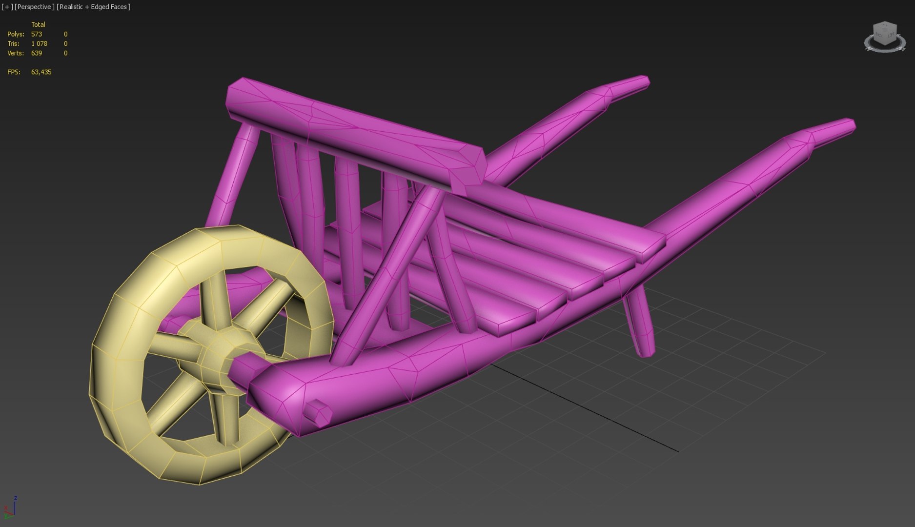 Wheelbarrow 1 WOOD RED GREEN BLUE Model - TurboSquid 2015366