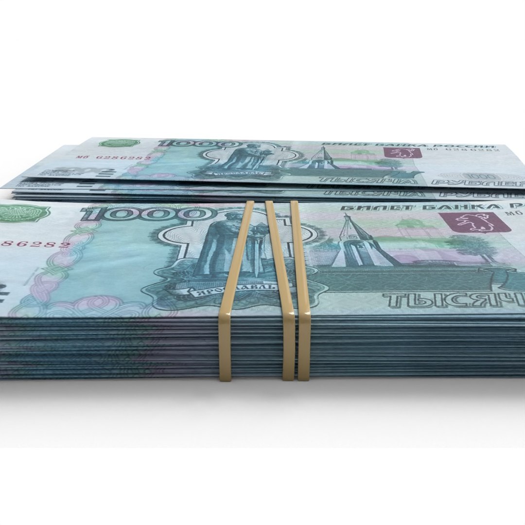 3D russian roubles bills stack - TurboSquid 1539922
