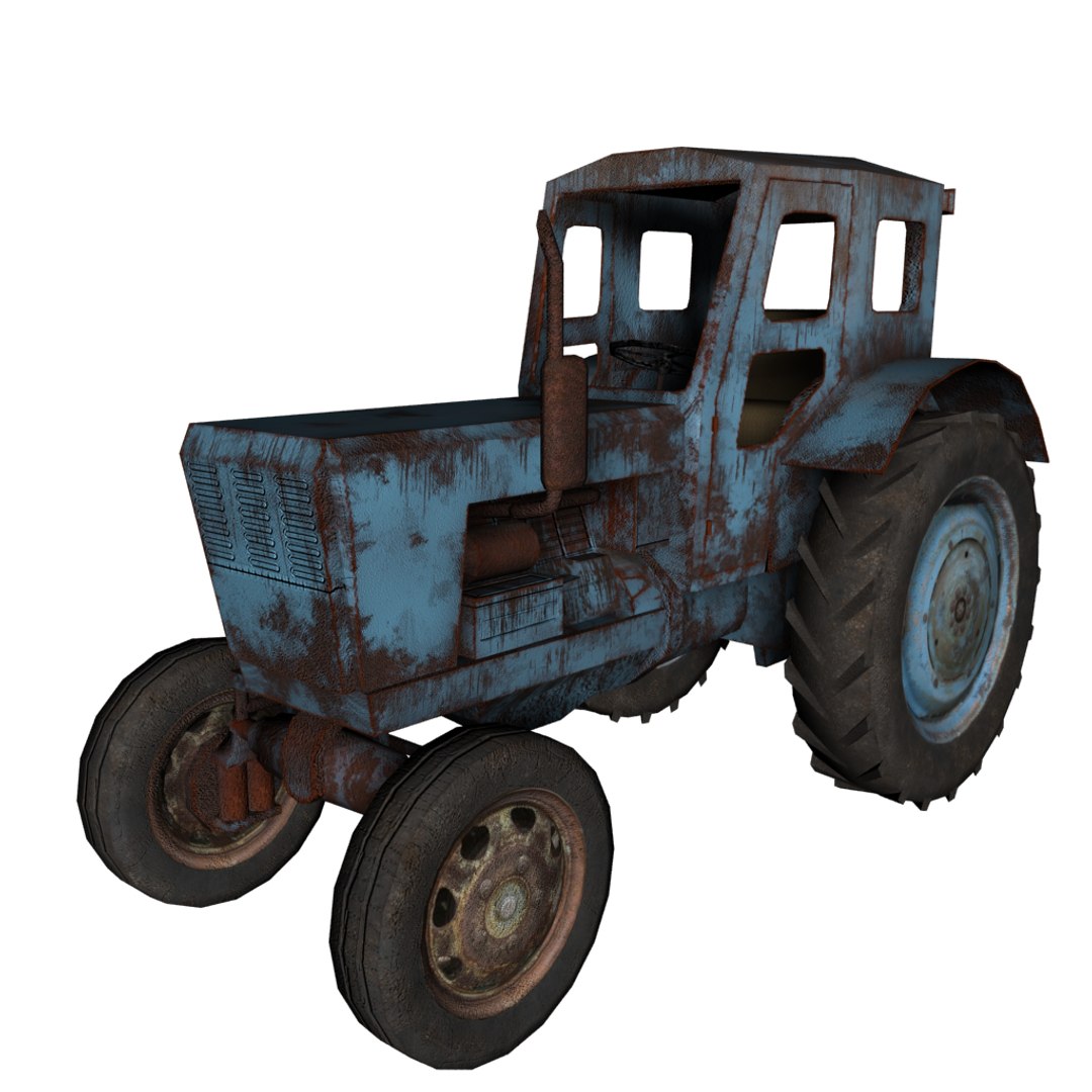 rusty tractor t-40 obj