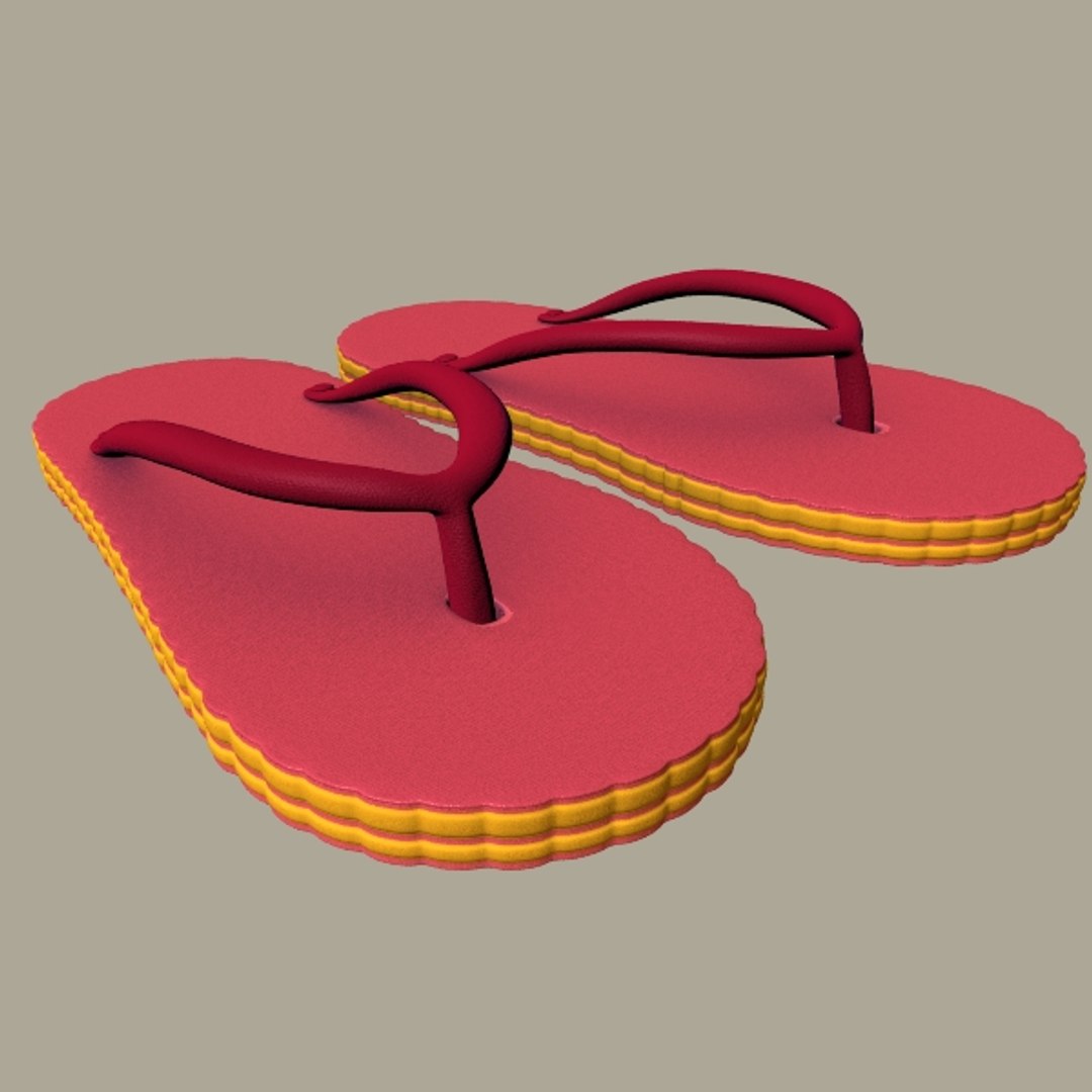 3d rubber slippers model