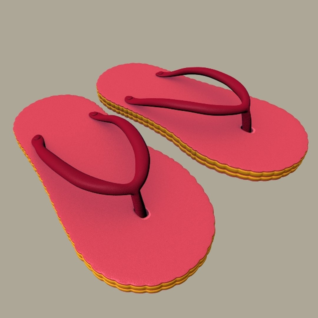3d rubber slippers model
