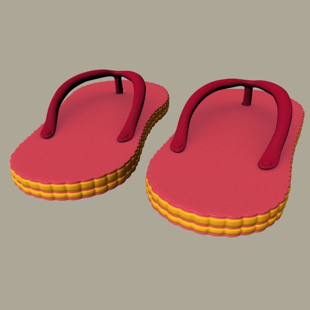 3d rubber slippers model