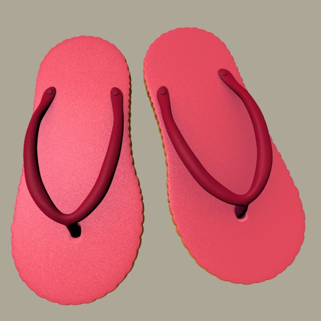 3d rubber slippers model