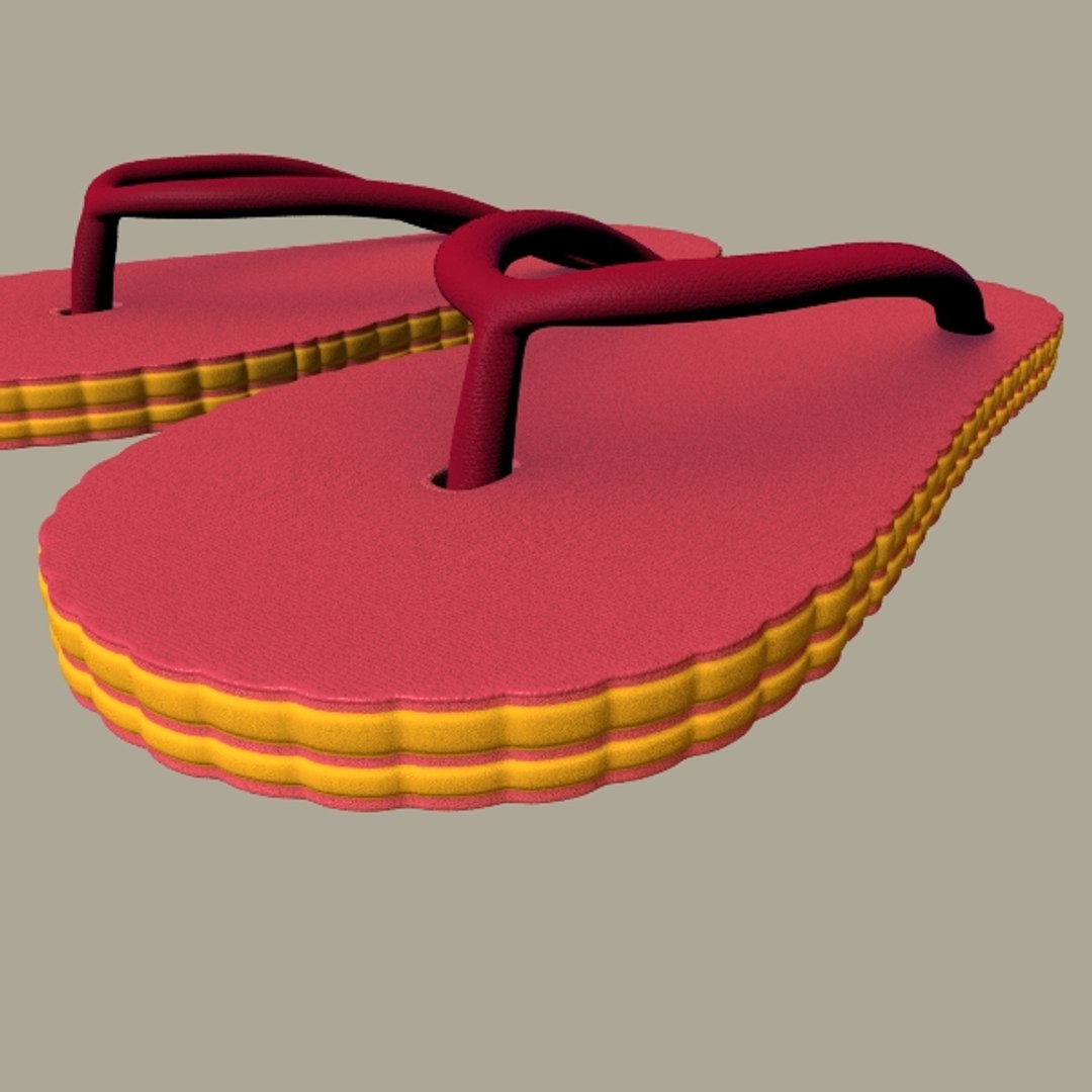 3d rubber slippers model