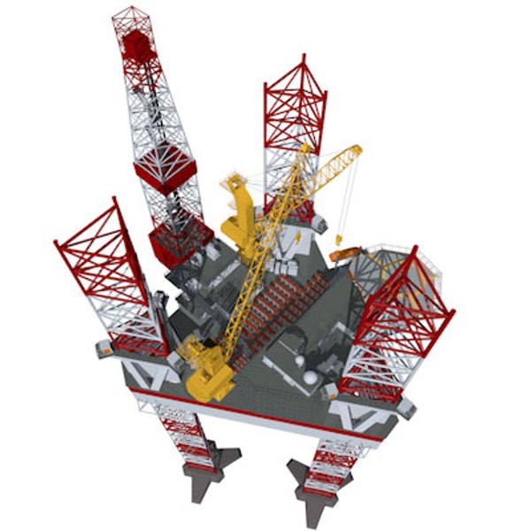 3d model offshore oil platform