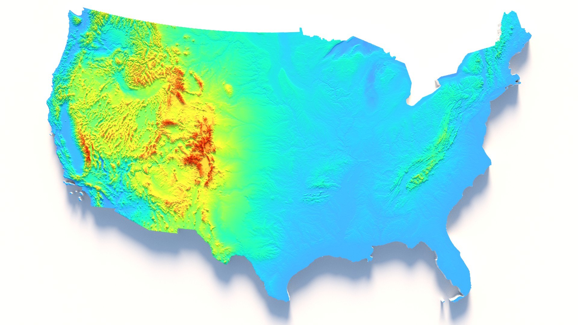 3D USA Terrain Map - TurboSquid 2337629