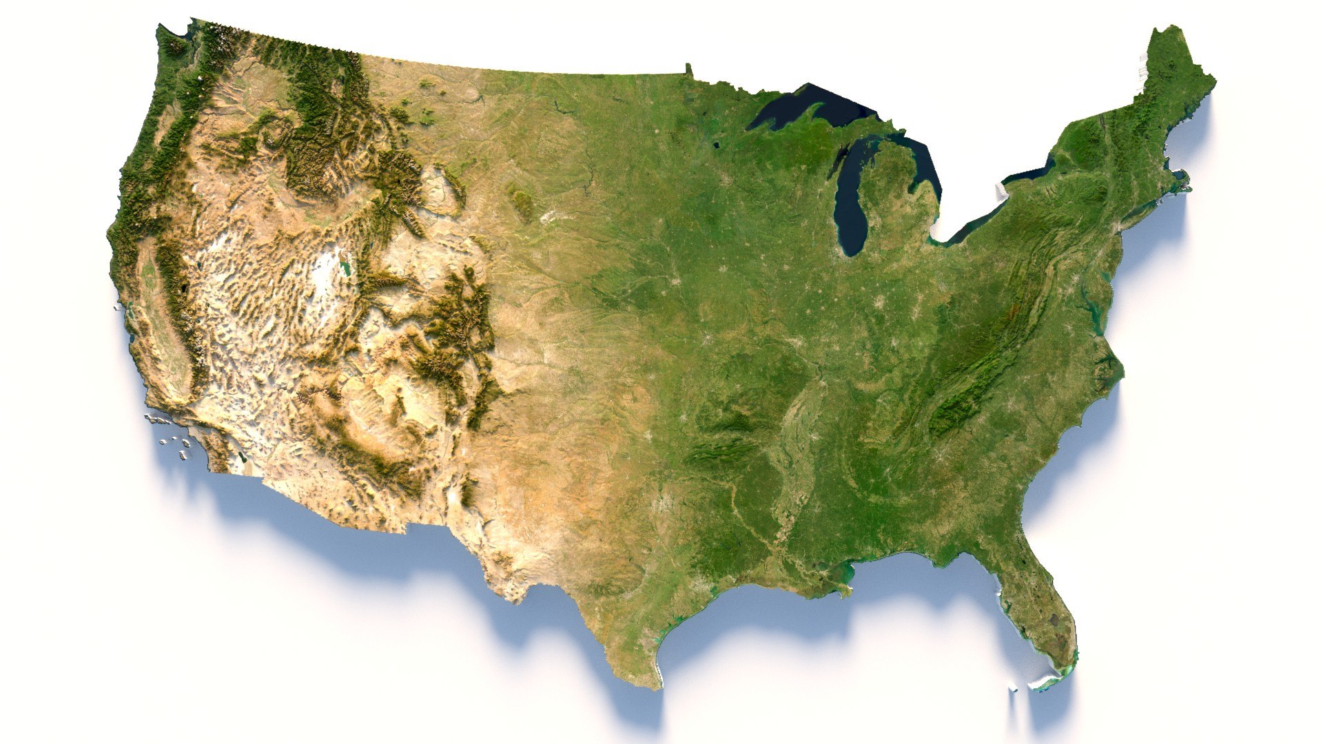 3D USA Terrain Map - TurboSquid 2337629