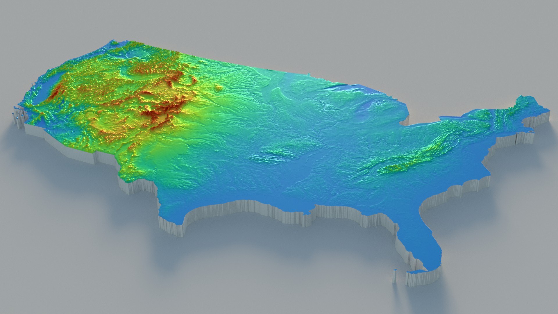3D USA Terrain Map - TurboSquid 2337629