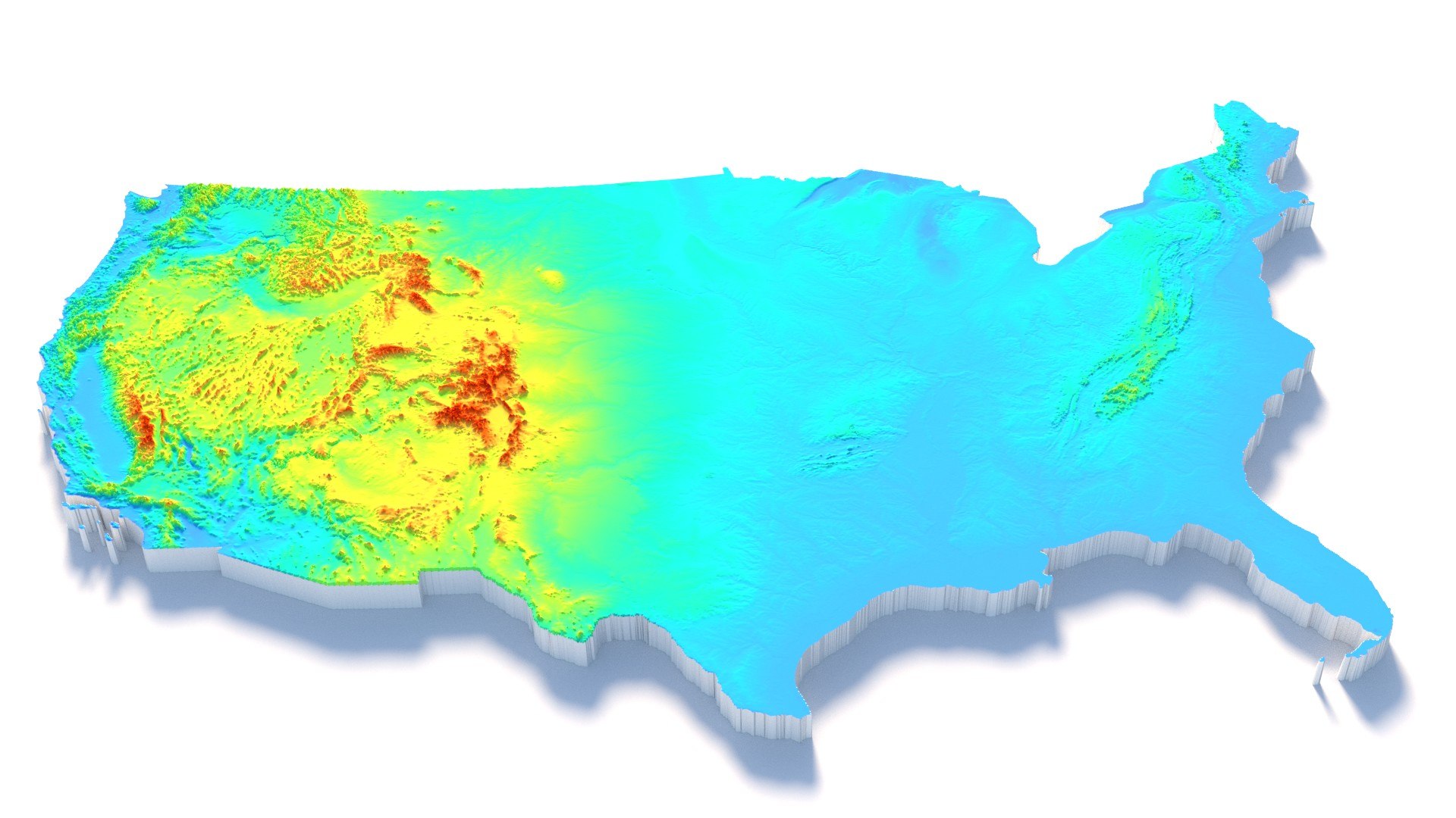 3D USA Terrain Map - TurboSquid 2337629