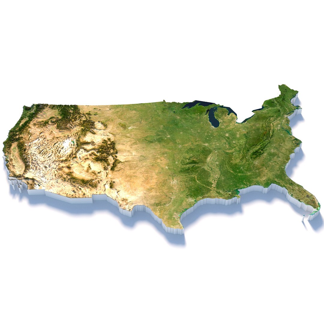 3D USA Terrain Map - TurboSquid 2337629