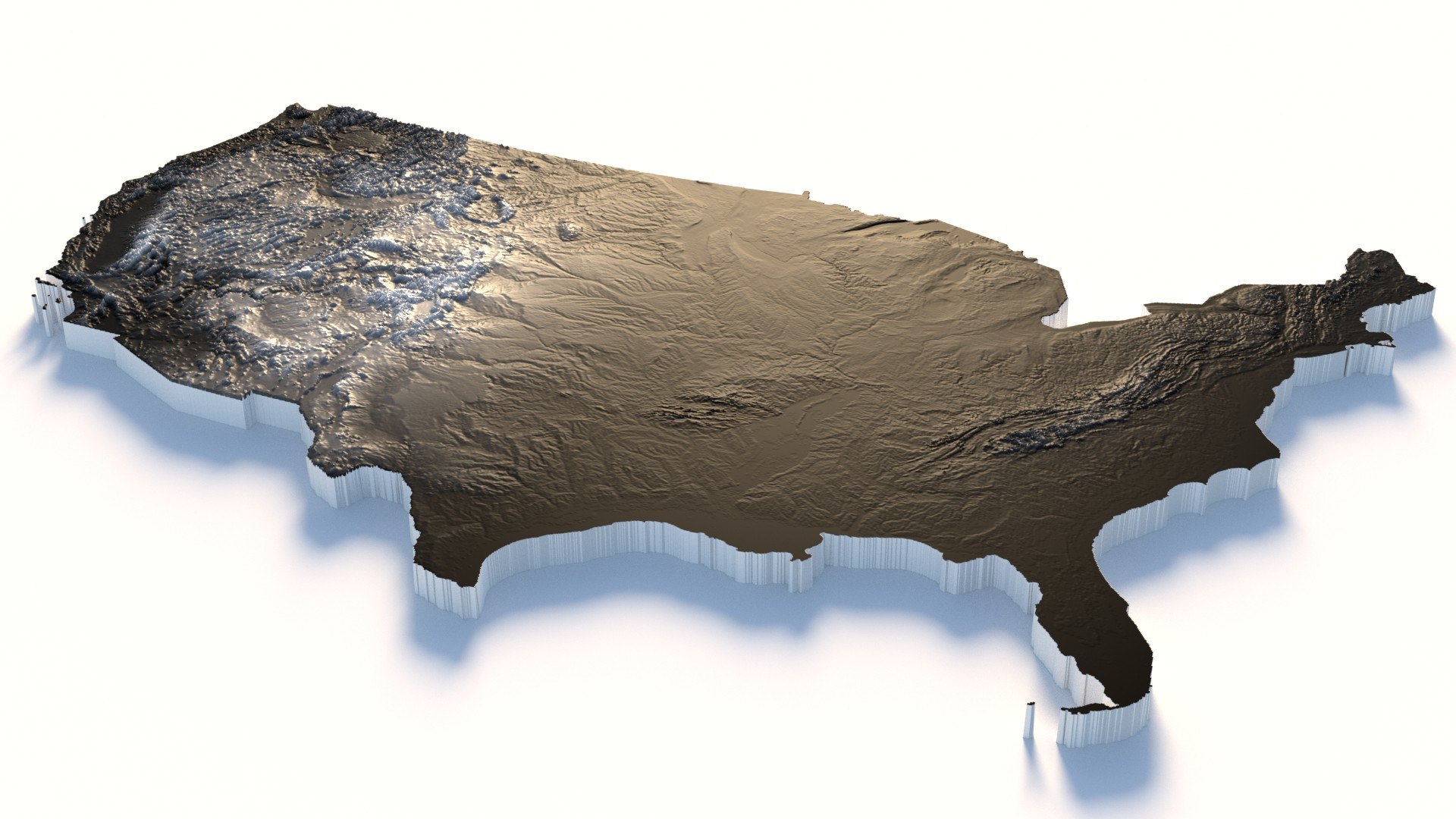 3D USA Terrain Map - TurboSquid 2337629