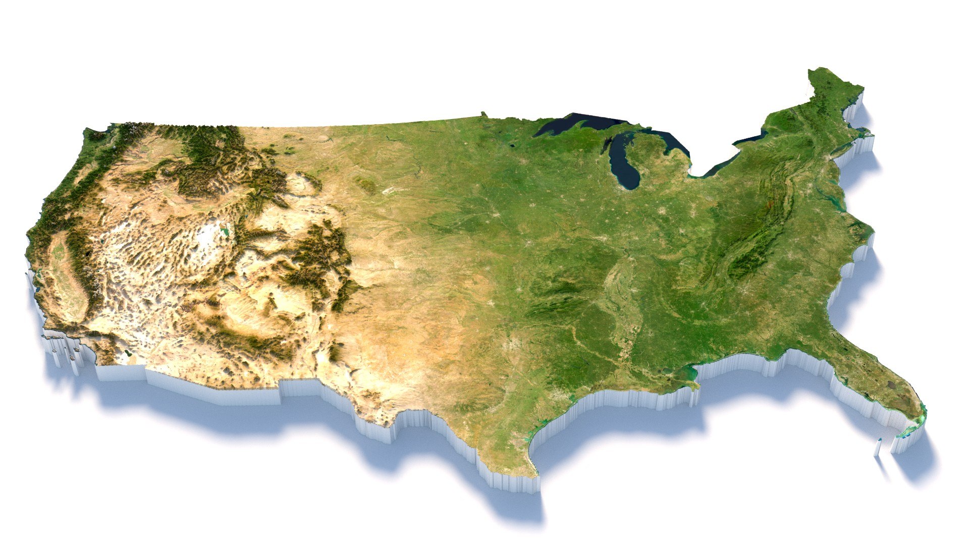 3D USA Terrain Map - TurboSquid 2337629