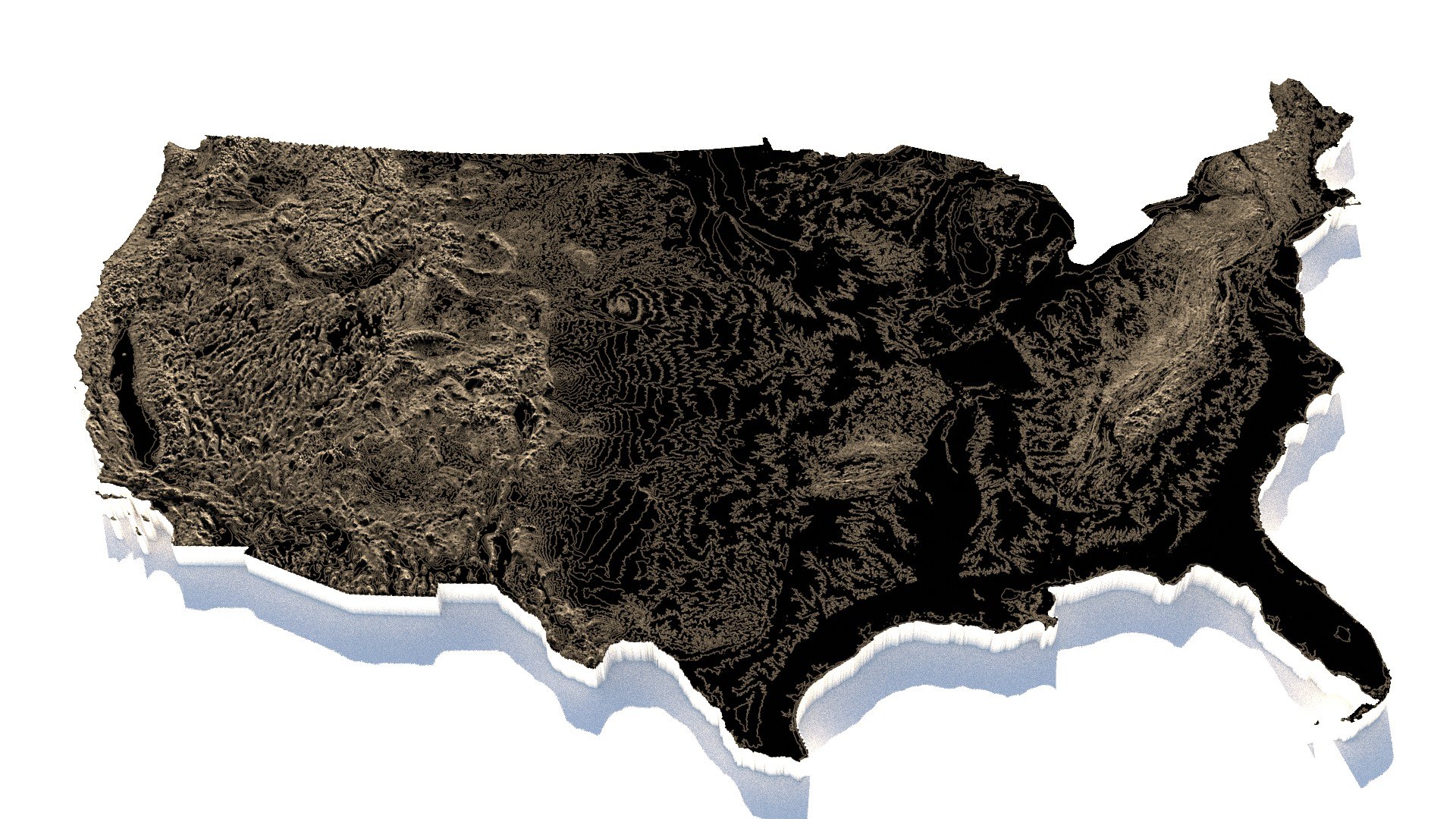 3D USA Terrain Map - TurboSquid 2337629