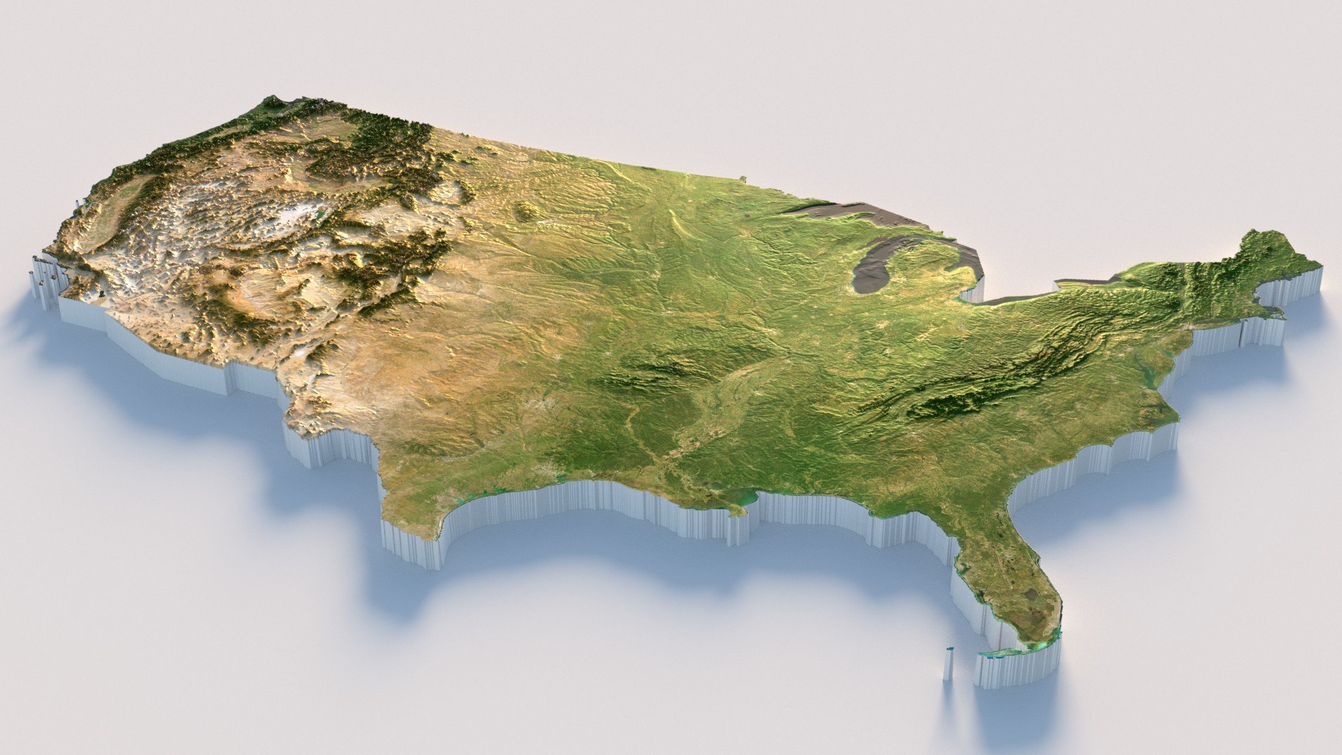 3D USA Terrain Map - TurboSquid 2337629