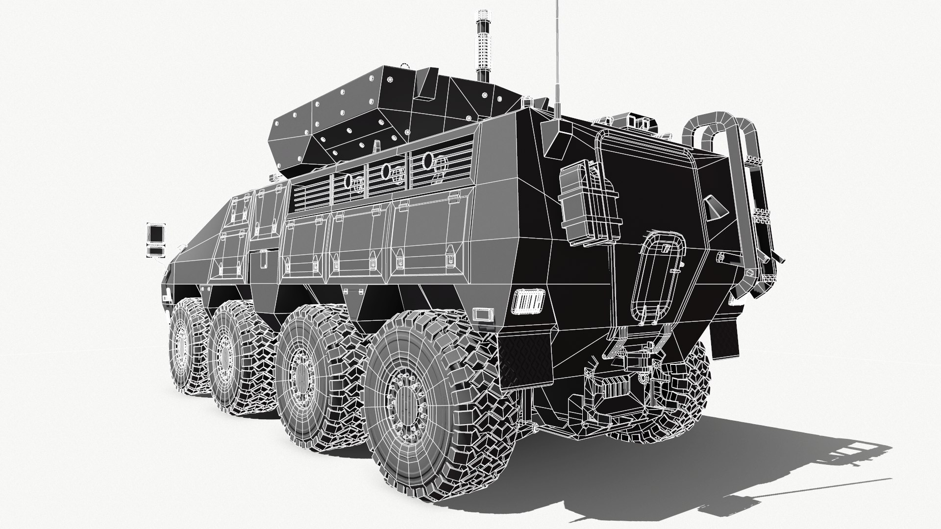 3D BARYS 8x8 AWV Armoured Wheeled Vehicle model - TurboSquid 1842300