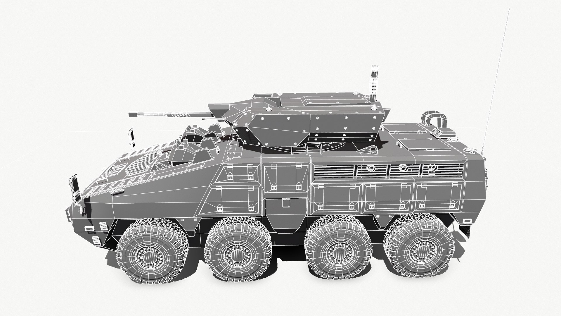 3D BARYS 8x8 AWV Armoured Wheeled Vehicle model - TurboSquid 1842300
