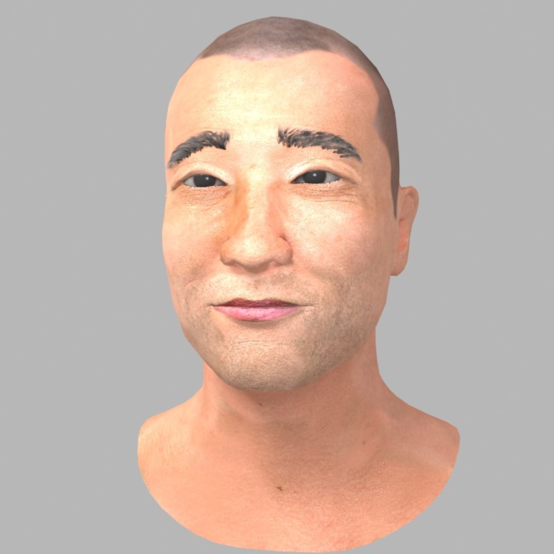 Realistic asian man head 3D model - TurboSquid 1206037