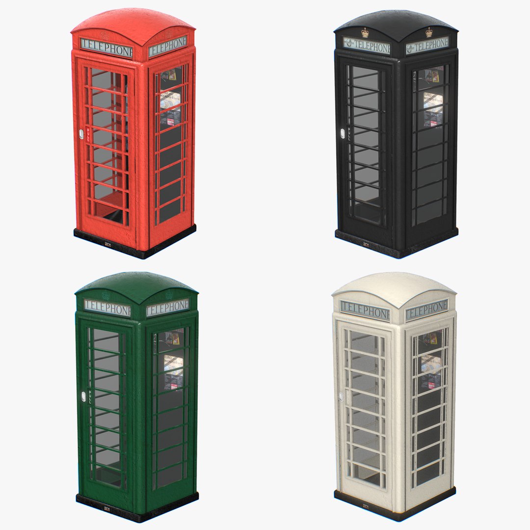 English Telephone Boxes Collection 3D Model - TurboSquid 2146692