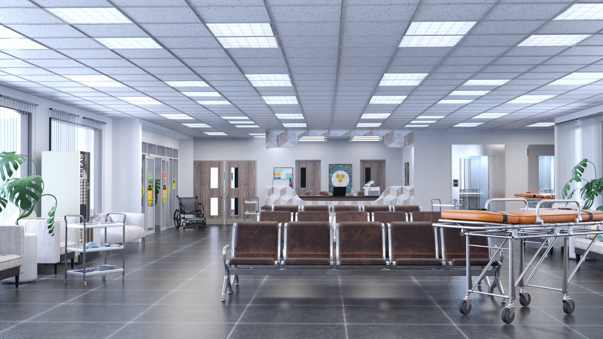 Hospital Hall 3D Model - TurboSquid 2281389