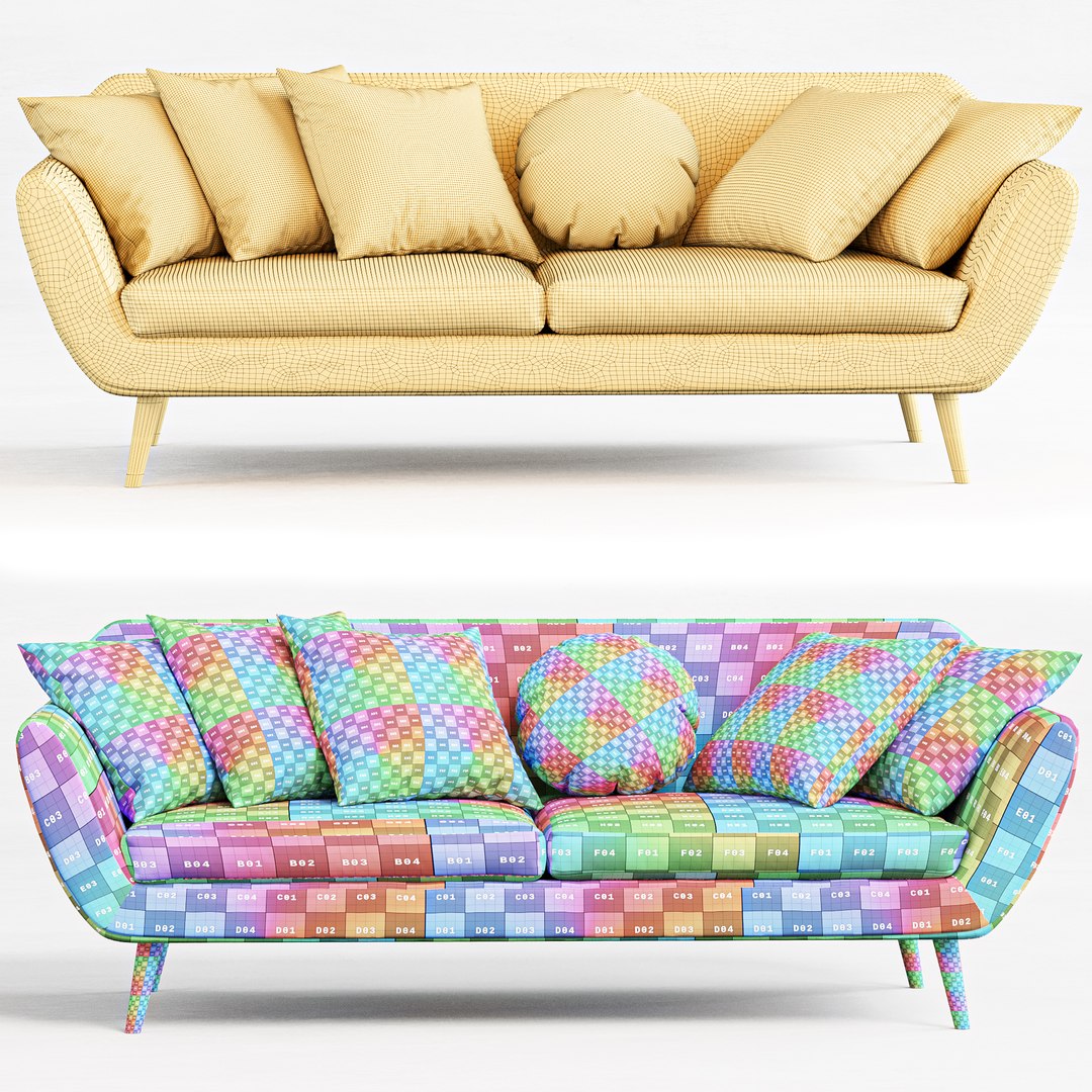 Bank Rocco 2-zits Fluweel Italian 3D Model - TurboSquid 2014988