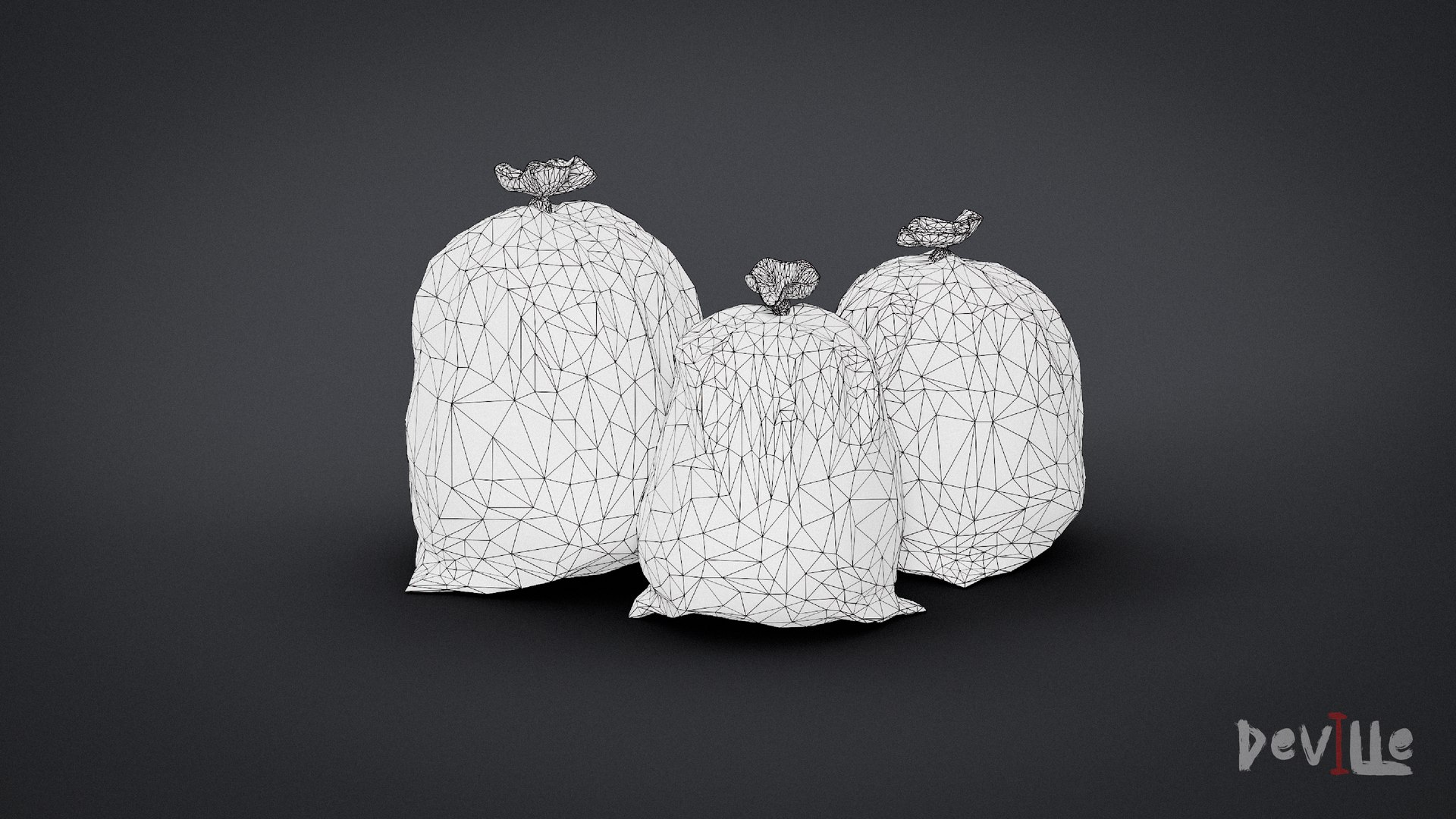 3D Gameready Polyethylene Garbage Bags - 5 Pieces - TurboSquid 2338959