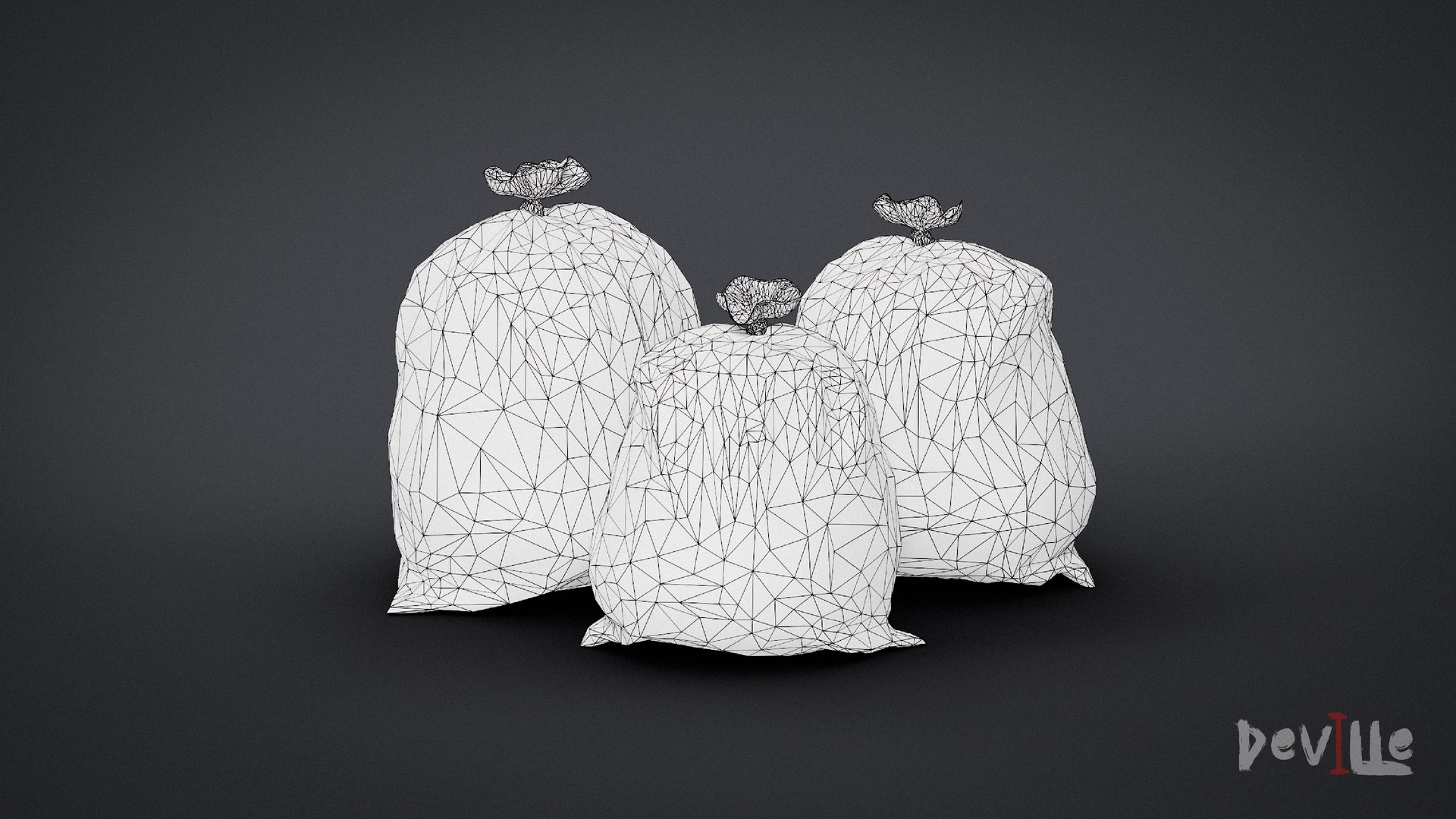 3D Gameready Polyethylene Garbage Bags - 5 Pieces - TurboSquid 2338959