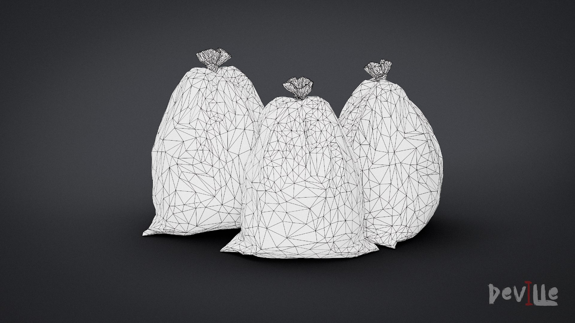 3D Gameready Polyethylene Garbage Bags - 5 Pieces - TurboSquid 2338959