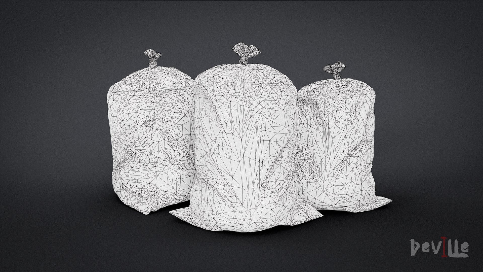 3D Gameready Polyethylene Garbage Bags - 5 Pieces - TurboSquid 2338959