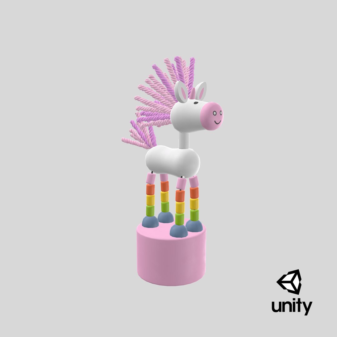 3D model Push Puppet Toy Pink Unicorn - TurboSquid 2015776