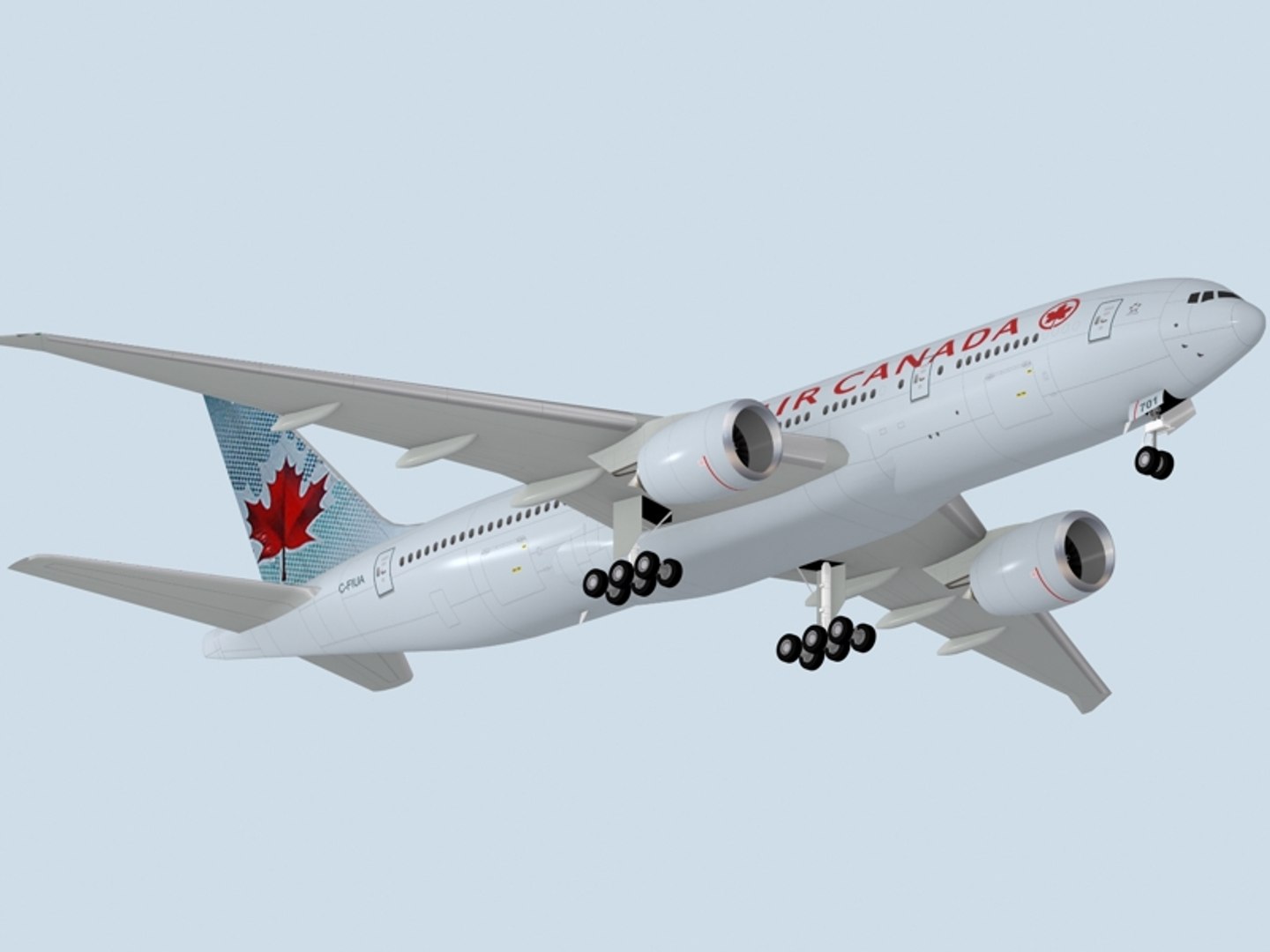 3d B 777-200 Lr Air Canada Model