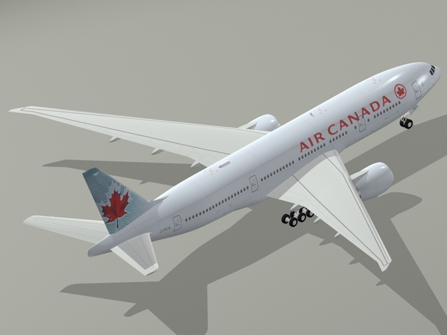 3d B 777-200 Lr Air Canada Model
