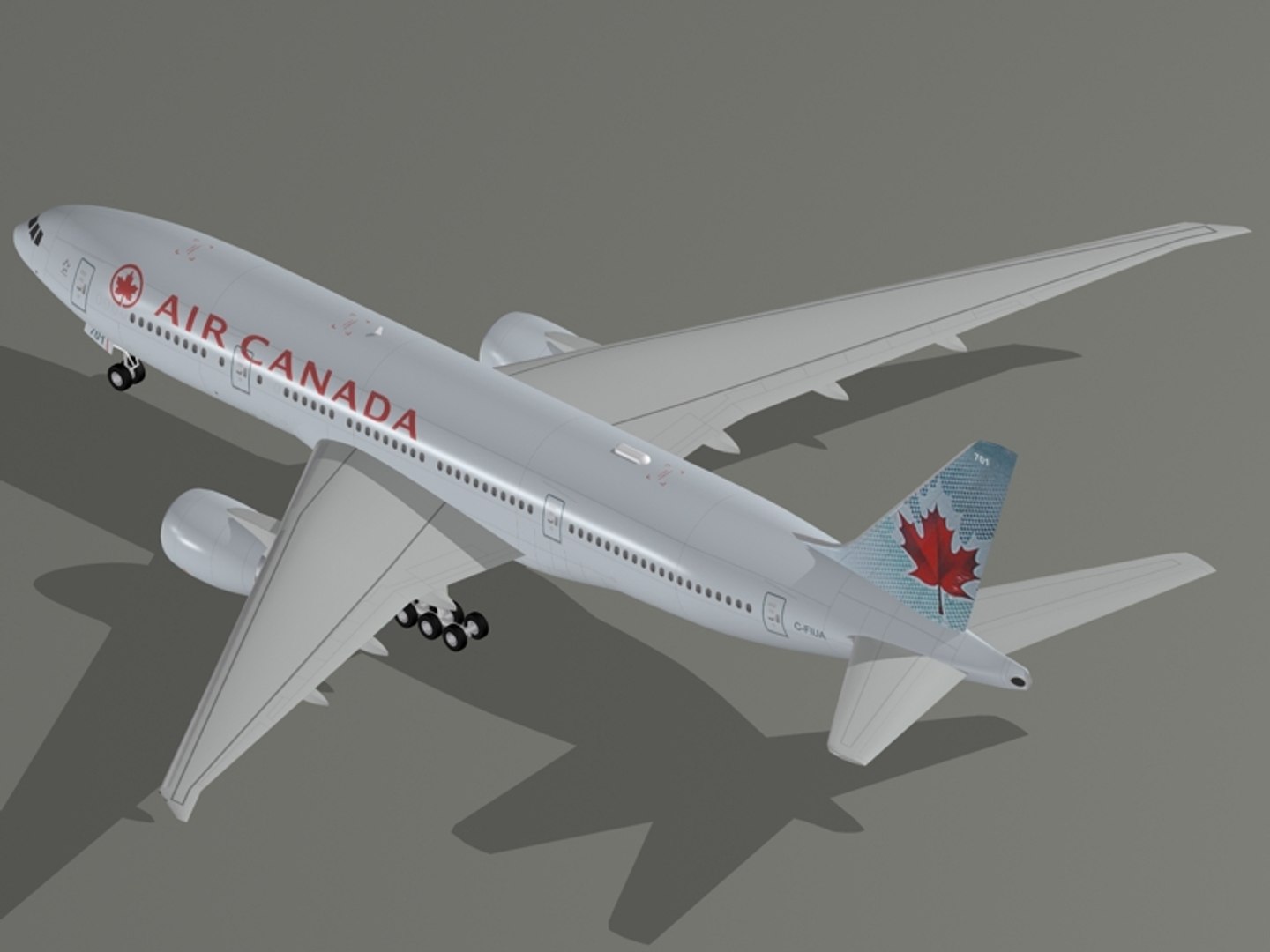 3d B 777-200 Lr Air Canada Model